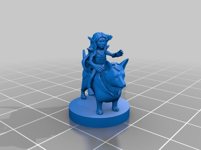 🎲 Fey on a Corgi・Free STL File for 3D printing・Cults
