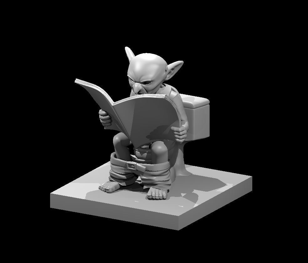 👺 Goblin on a Toilet・Free 3D File for ・Cults