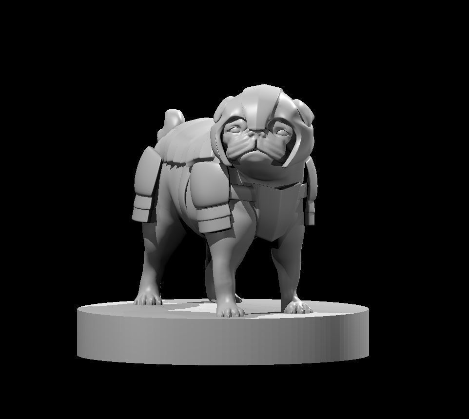 🐶 Pug in Armor・Free STL File for 3D printing・Cults