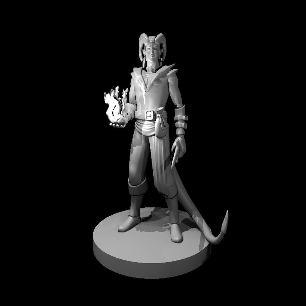 ♂️ Hechicero masculino tiefling con llamas arremolinadas・Archivo STL ...