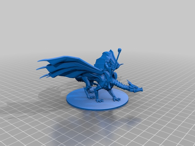 🐉 Necromancer Mounted on an Undead Dragon!・Free STL File for 3D ...