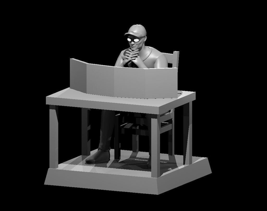 ♂️ Dungeon Master Male behind DM Screen・Free STL File for 3D printing・Cults