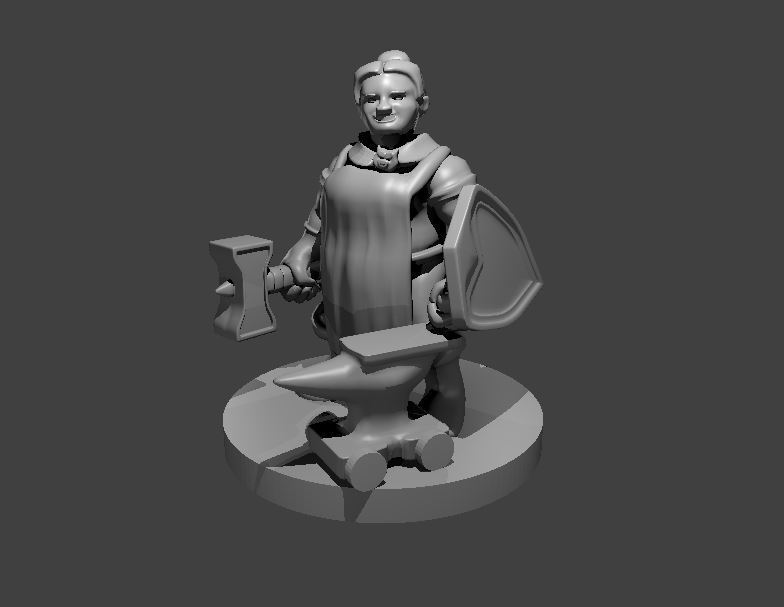 ♀️ Female Dwarven Blacksmith・Free STL File for 3D printing・Cults