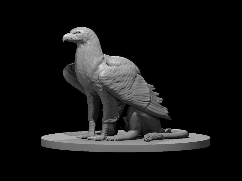 🦅 Grumpy Griffon Sitting - cartoony looking and regular・Free 3D File ...