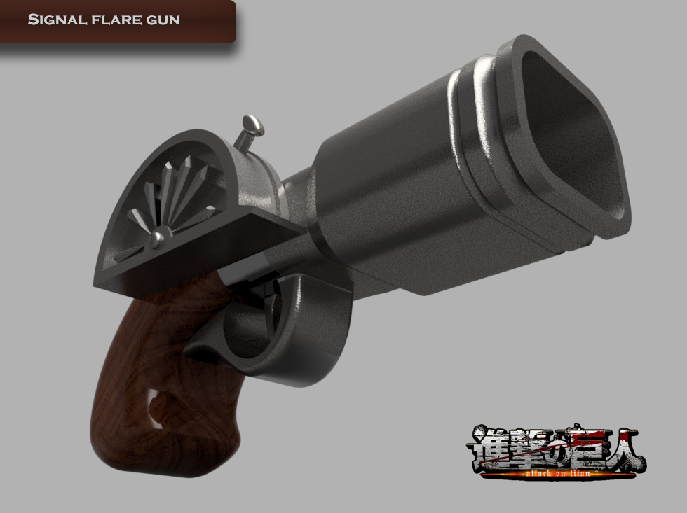 Archivo STL Attack on titan: Signal flare gun 🔫 ・Plan de impresora 3D ...