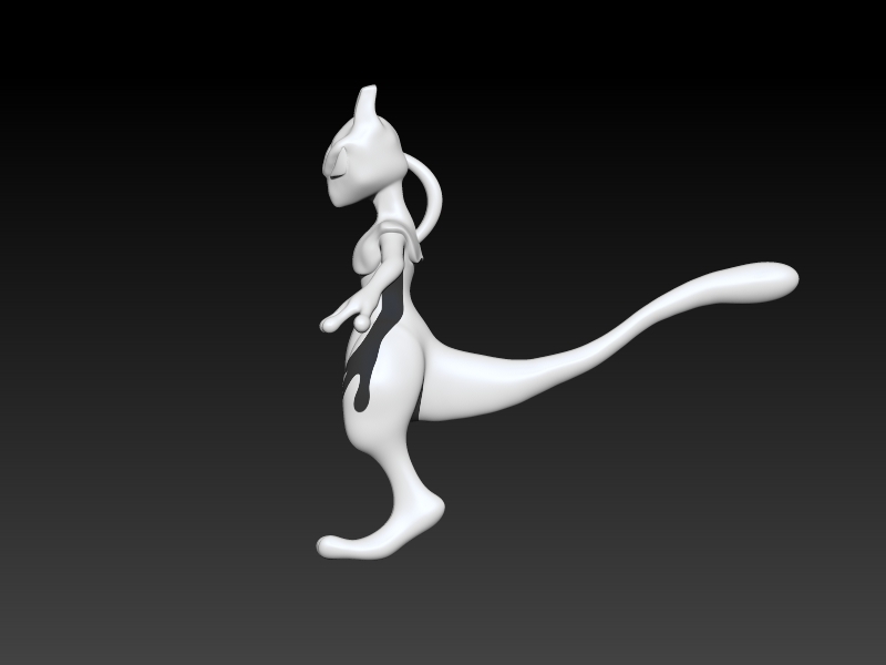 OBJ file MewTwo Pokemon 🐉 ・Model to download and 3D print・Cults