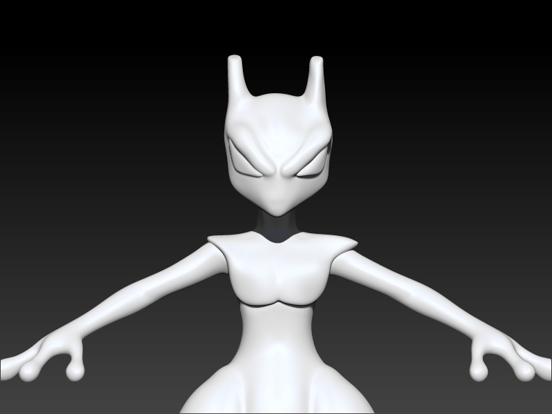 OBJ file MewTwo Pokemon 🐉 ・Model to download and 3D print・Cults
