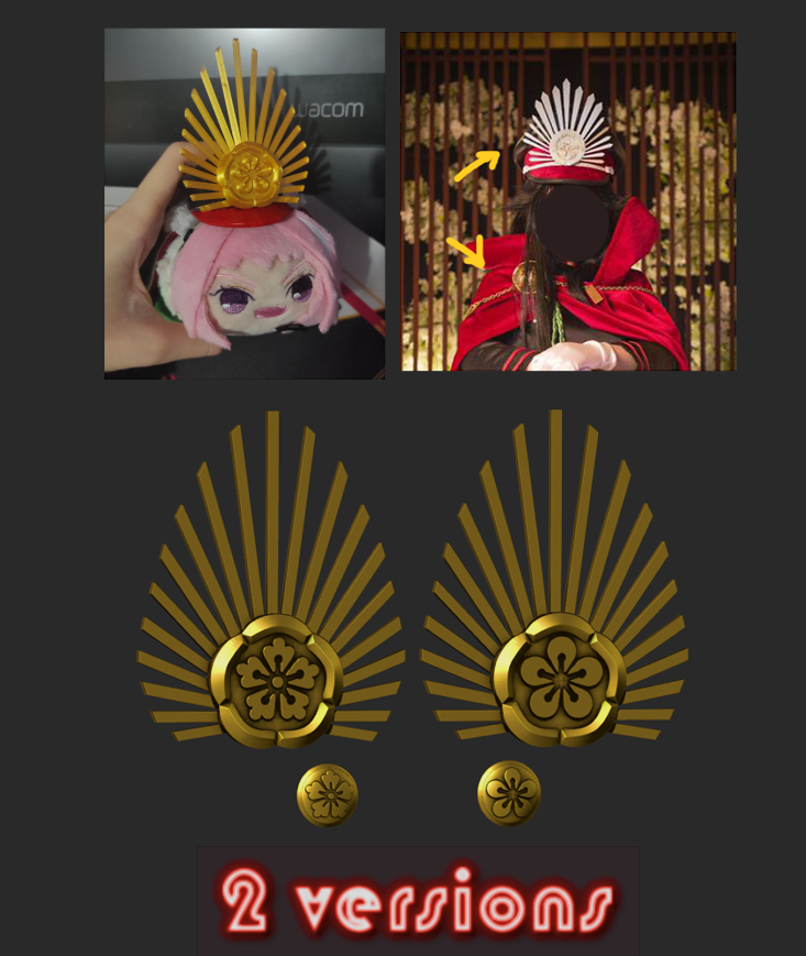 🎩 Oda Nobunaga cosplay fgo pack accessories hat and cap button fate ...