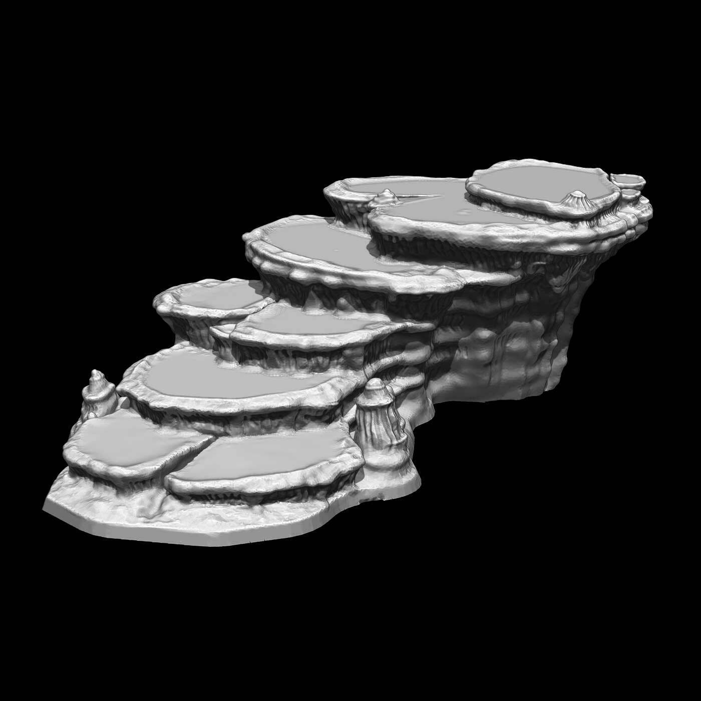🎲 Cavern Stair natural stone - dungeon terrain・ 3D File for ・Cults