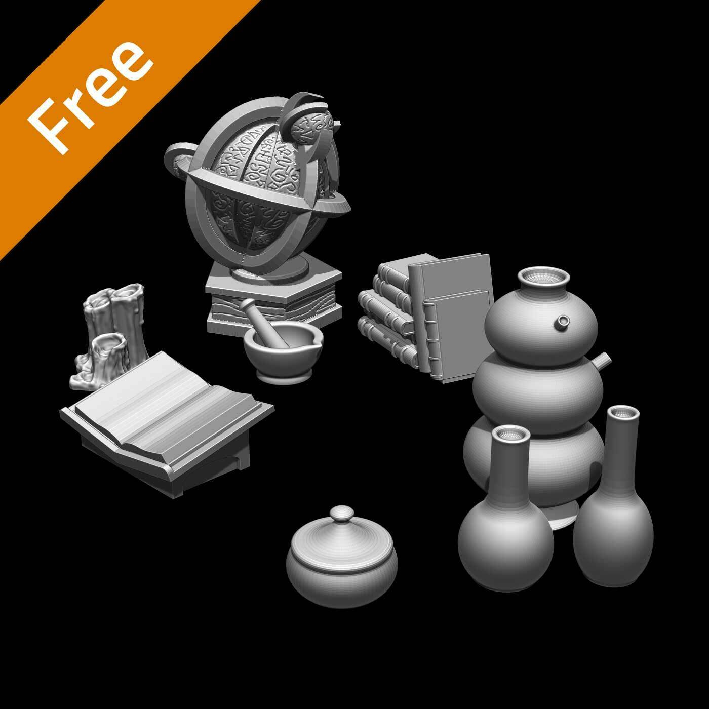 🆓 FREE - Necromancer Arcane Lab Parts - dungeon terrain・Free 3D File ...