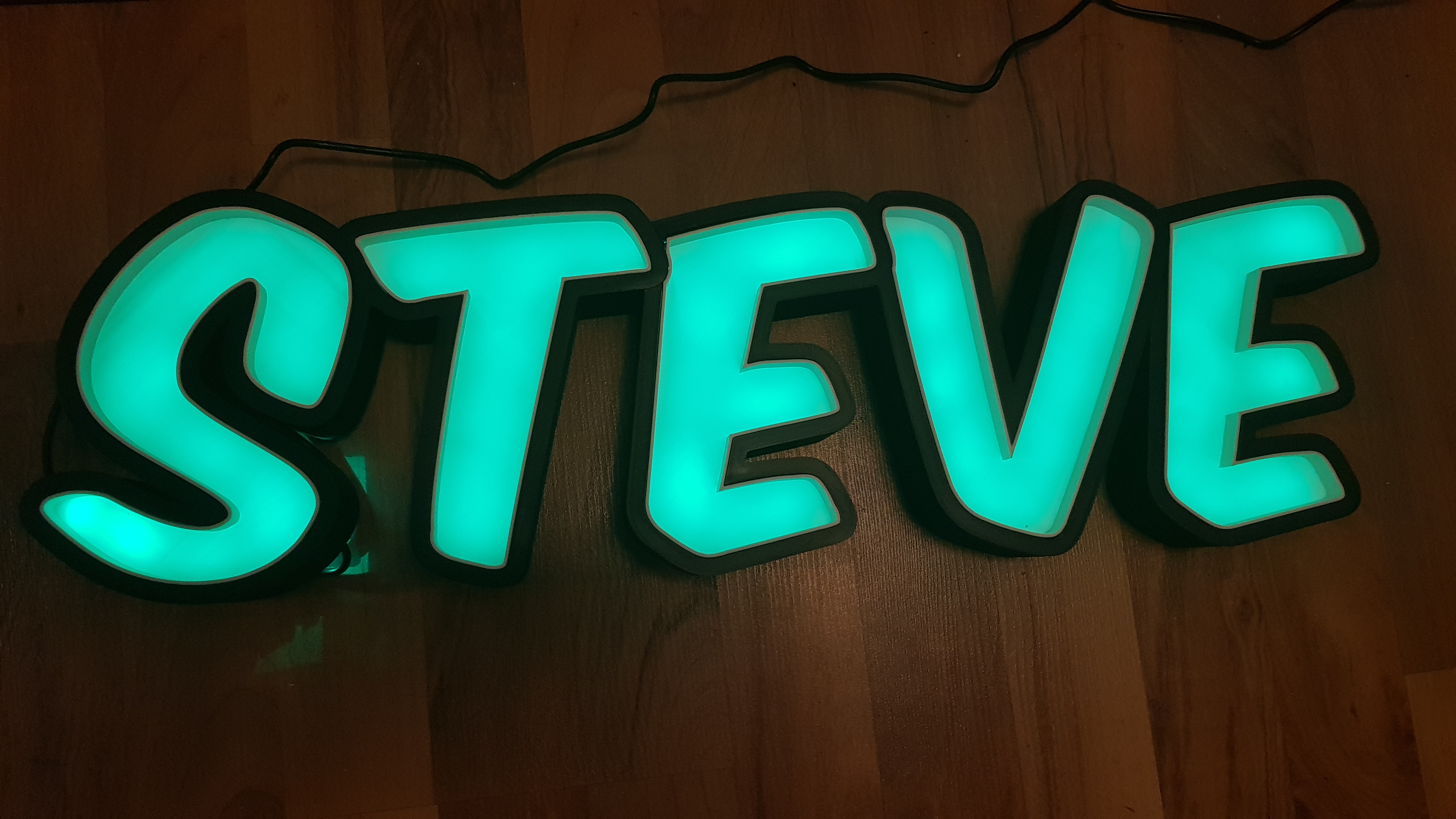 🎁 STEVE - NAME LED・ STL File for 3D printing・Cults