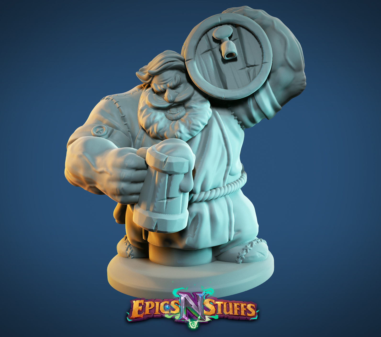 STL file Dwarven Barkeep Miniature - Pre-Supported 🎲 ・Template to download and 3D print・Cults