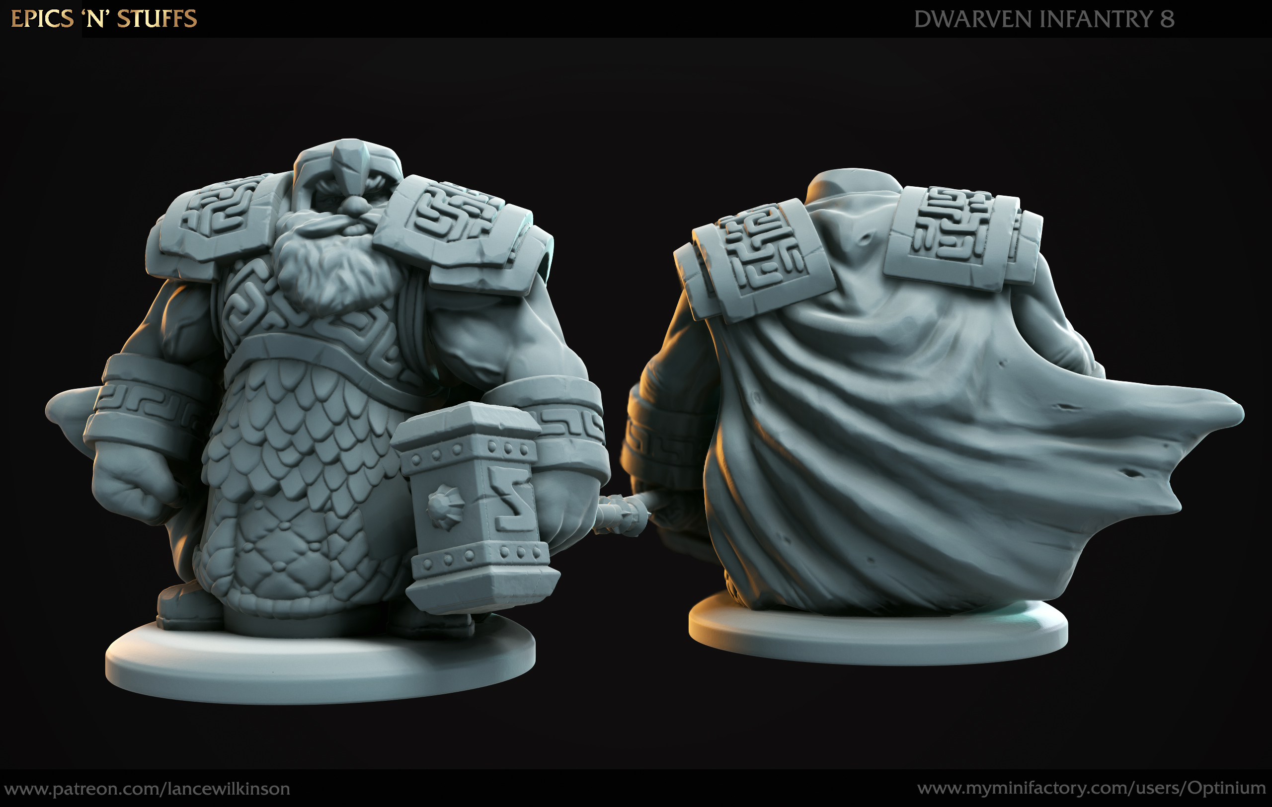 STL file Dwarven Infantry 08 Miniature - pre-supported 🎲 ・3D printer ...
