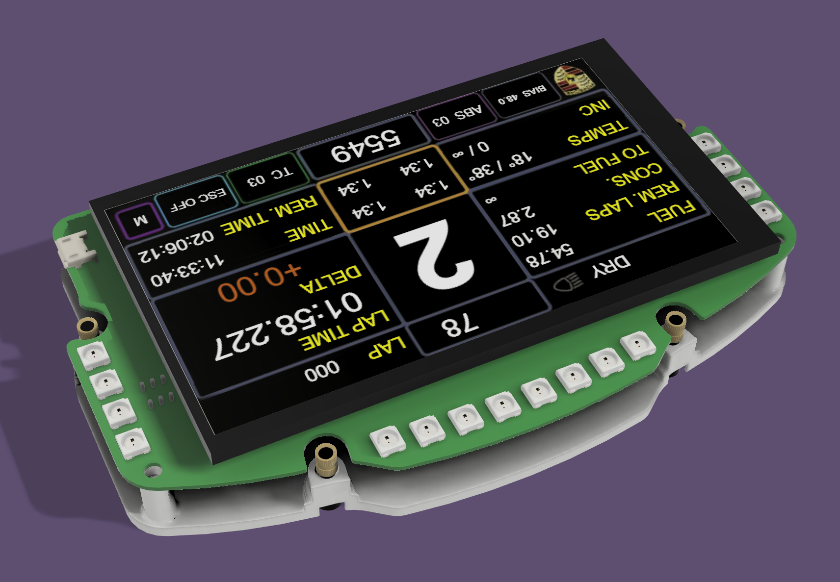 💨 Simracing 5'' Dash Pro・ STL File for ・Cults