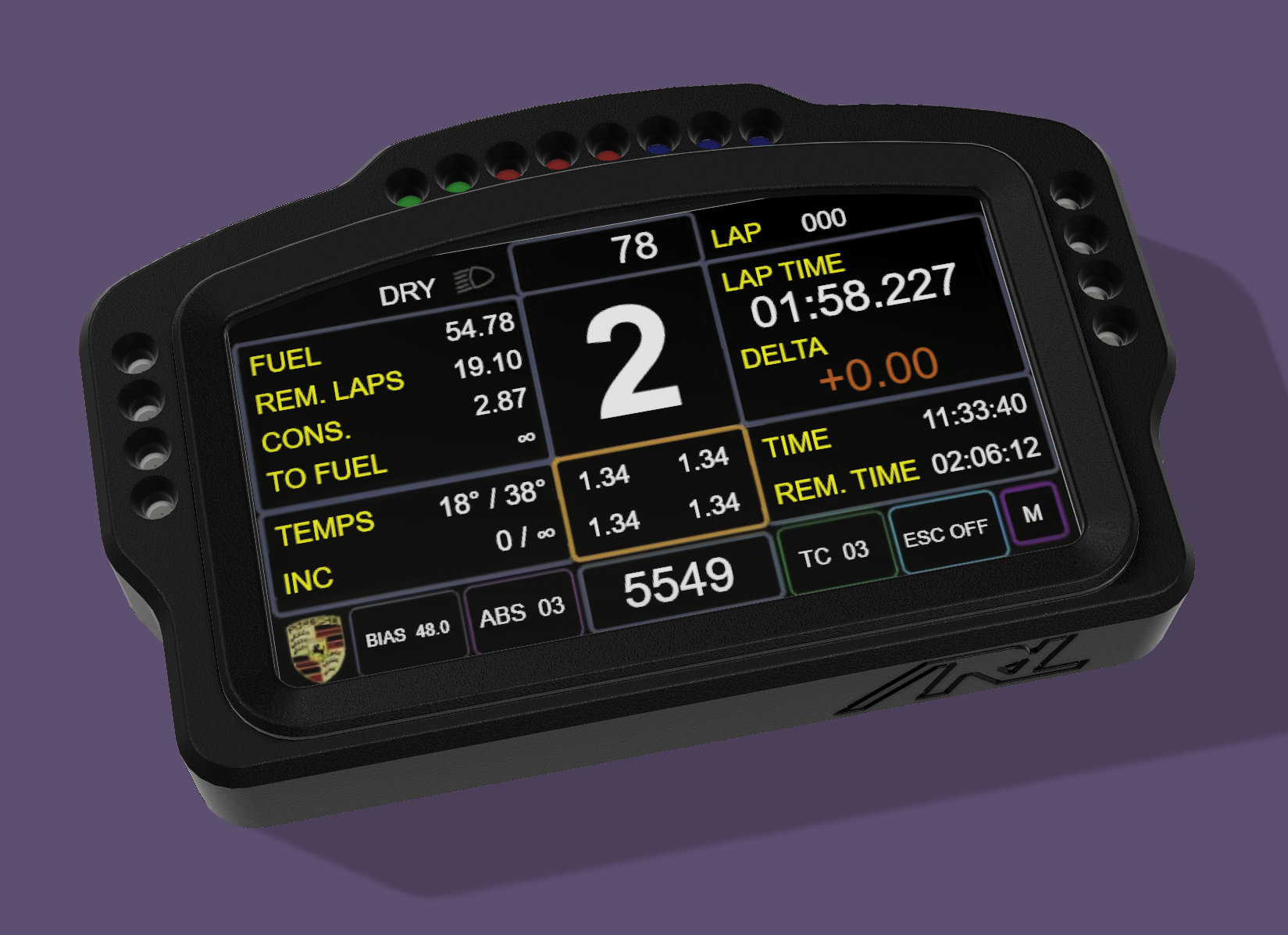 💨 Simracing 5'' Dash Pro・ STL File for ・Cults