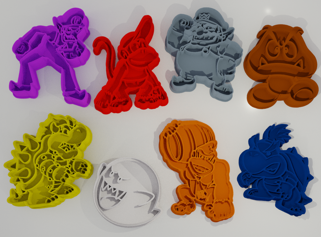 🍪 16 Mario Cookie Cutters Collection・ STL File for ・Cults