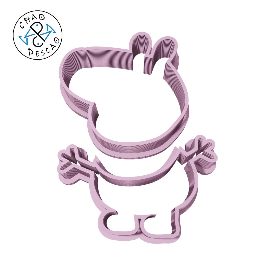 STL file George Pig Silhouette - Peppa Pig - Cookie Cutter - Fondant 🐖 ...
