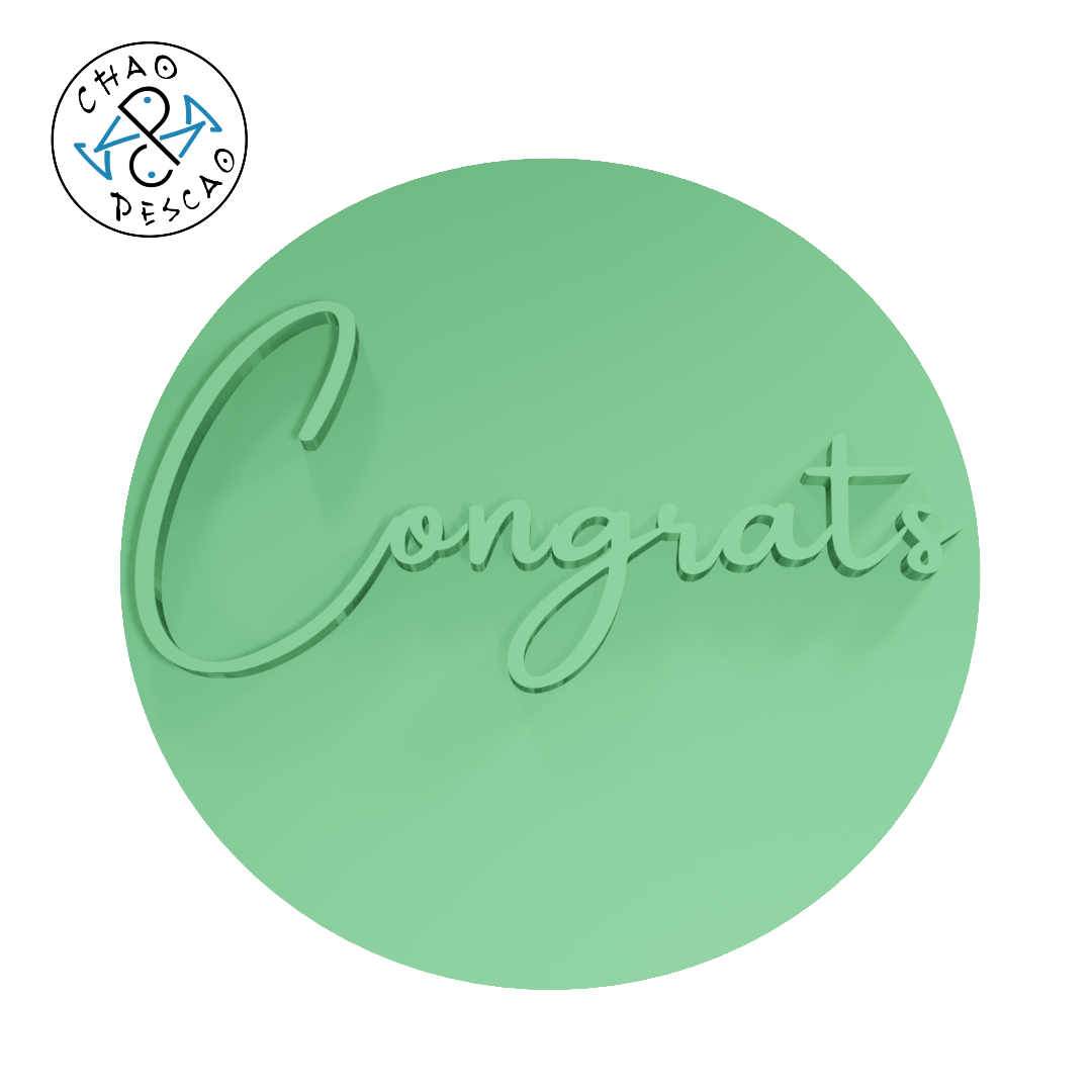 arquivo STL Congrats - Stamp Embosser - Cookie - Fondant - Polymer Clay ...