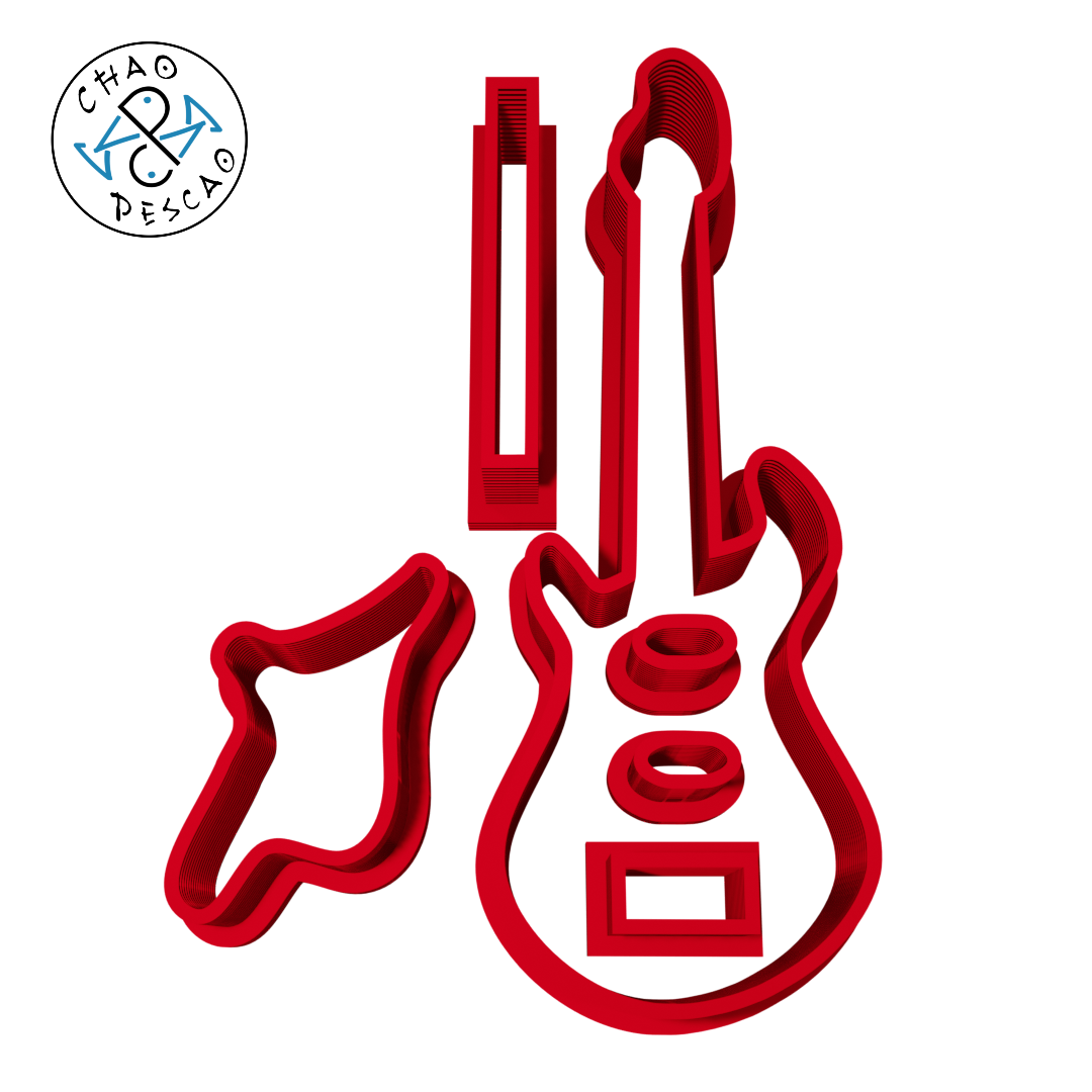 STL file Guitar - Music - Cookie Cutter - Fondant - Polymer Clay 🎸 ・3D ...
