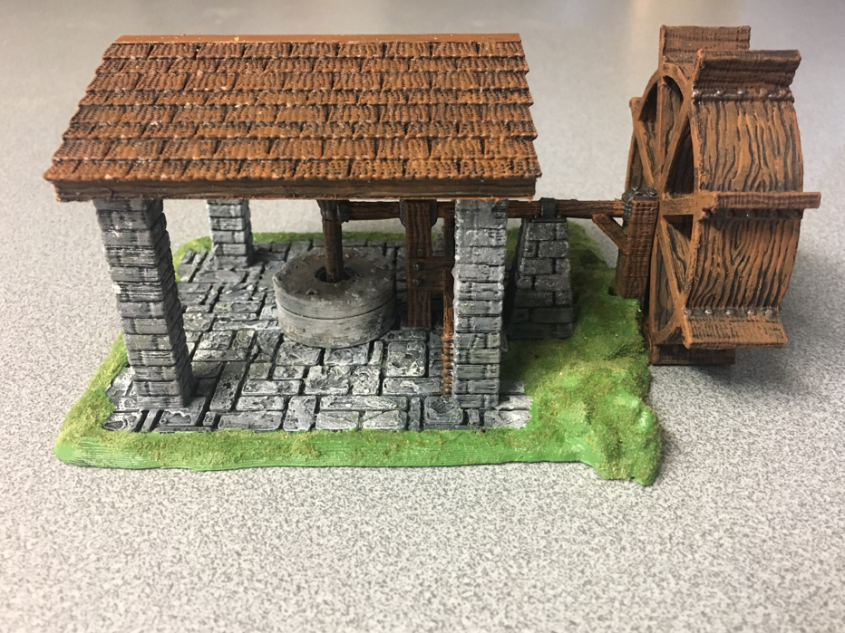 3D printable OpenForge - Open-air Water Wheel Mill・Cults