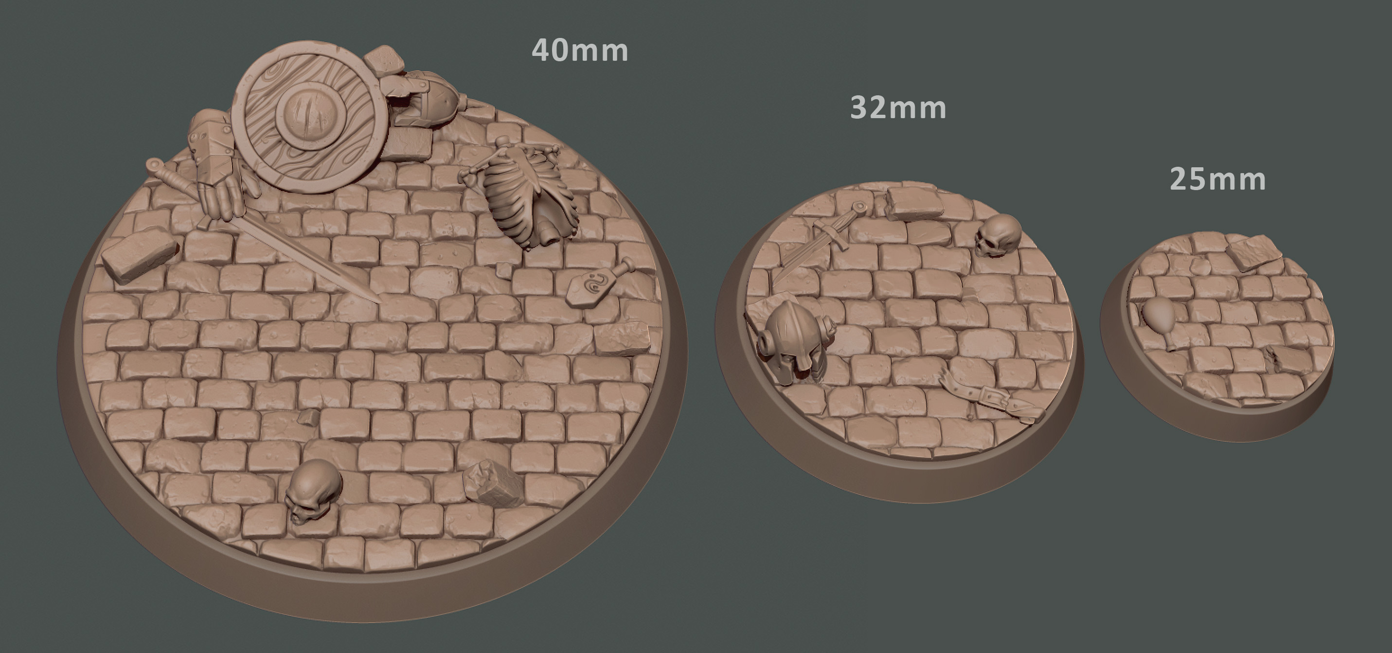 🎲 Miniature bases - Fantasy dungeon theme 3D print model・ STL File for ...