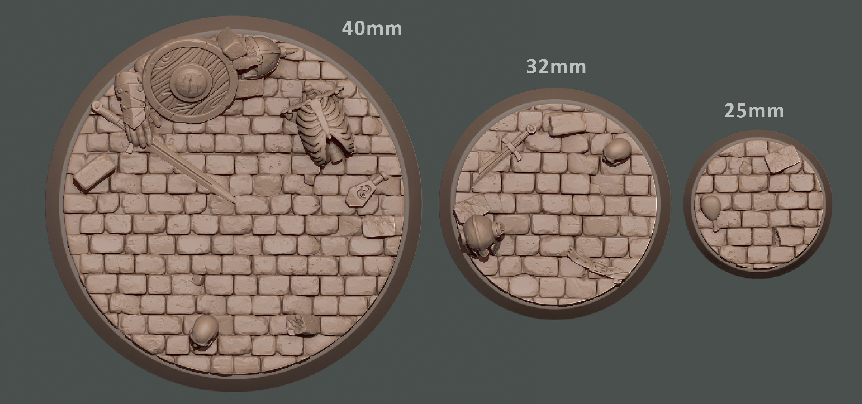 🎲 Miniature bases - Fantasy dungeon theme 3D print model・ STL File for ...