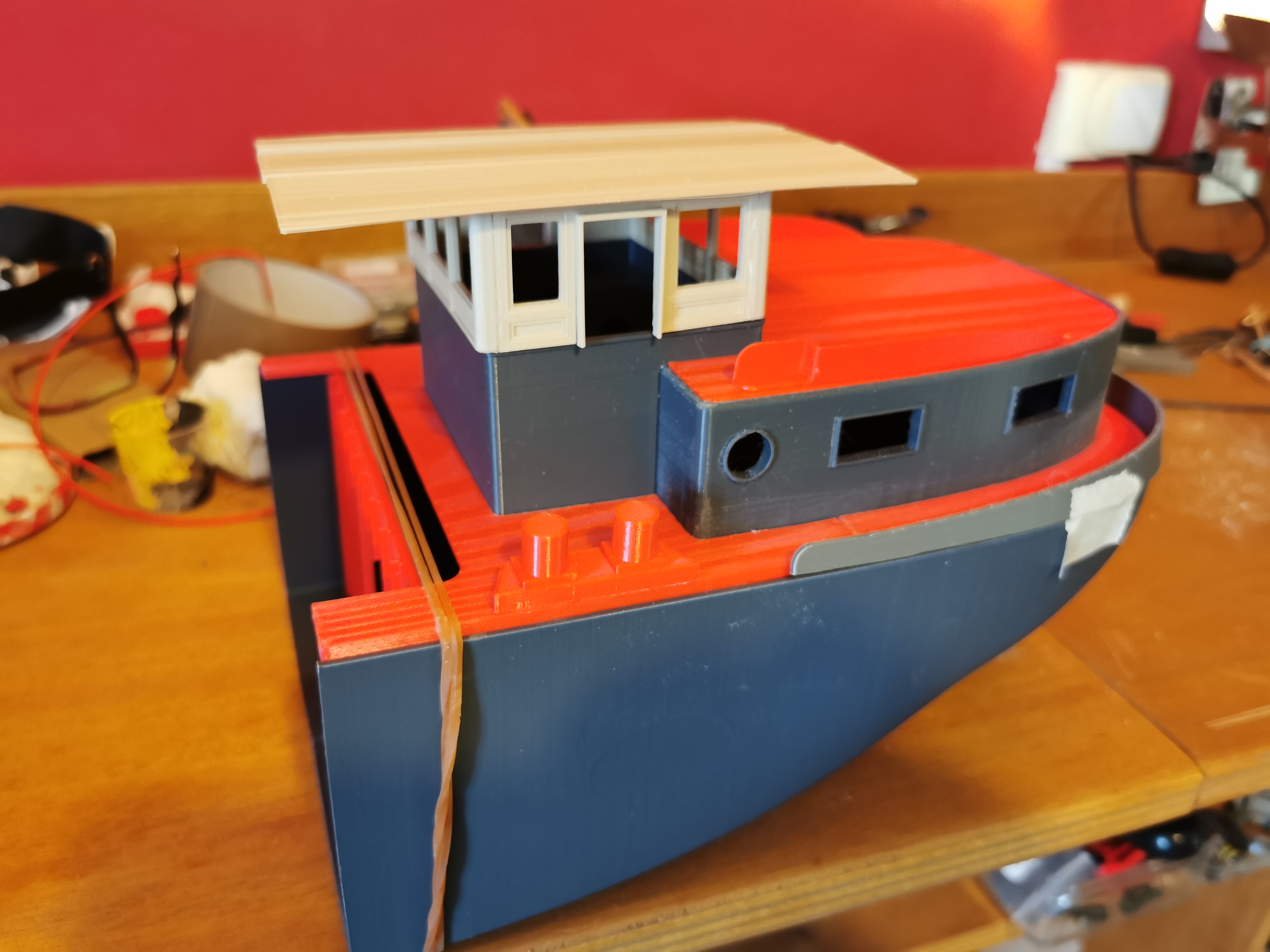 3D printing RC boats / modular RC barge 1/30 scale from 50 cm to 130 cm ...