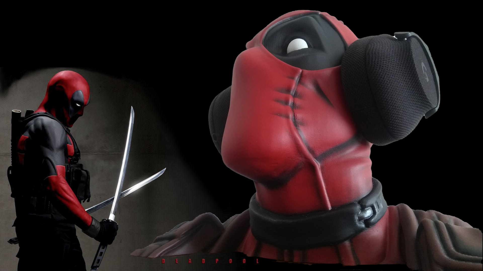 🎲 Deadpool head headset holder・ STL File for ・Cults