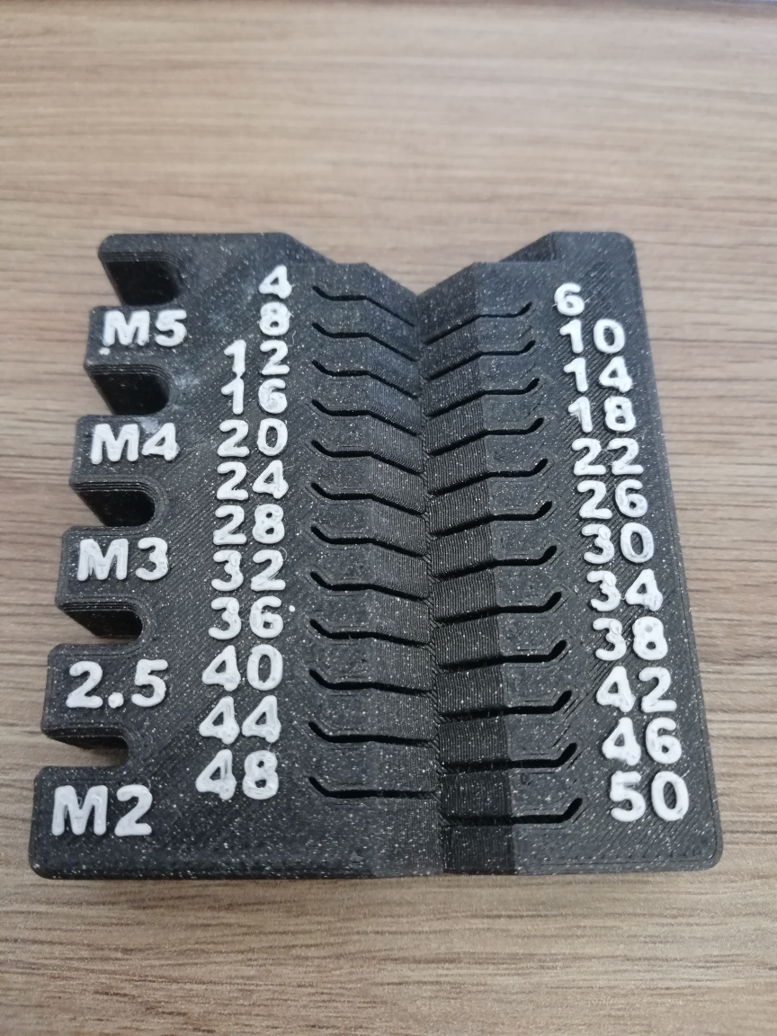 3D printing Metric screw measuring device - M2/2.5/3/4/5 4-50mm・Cults