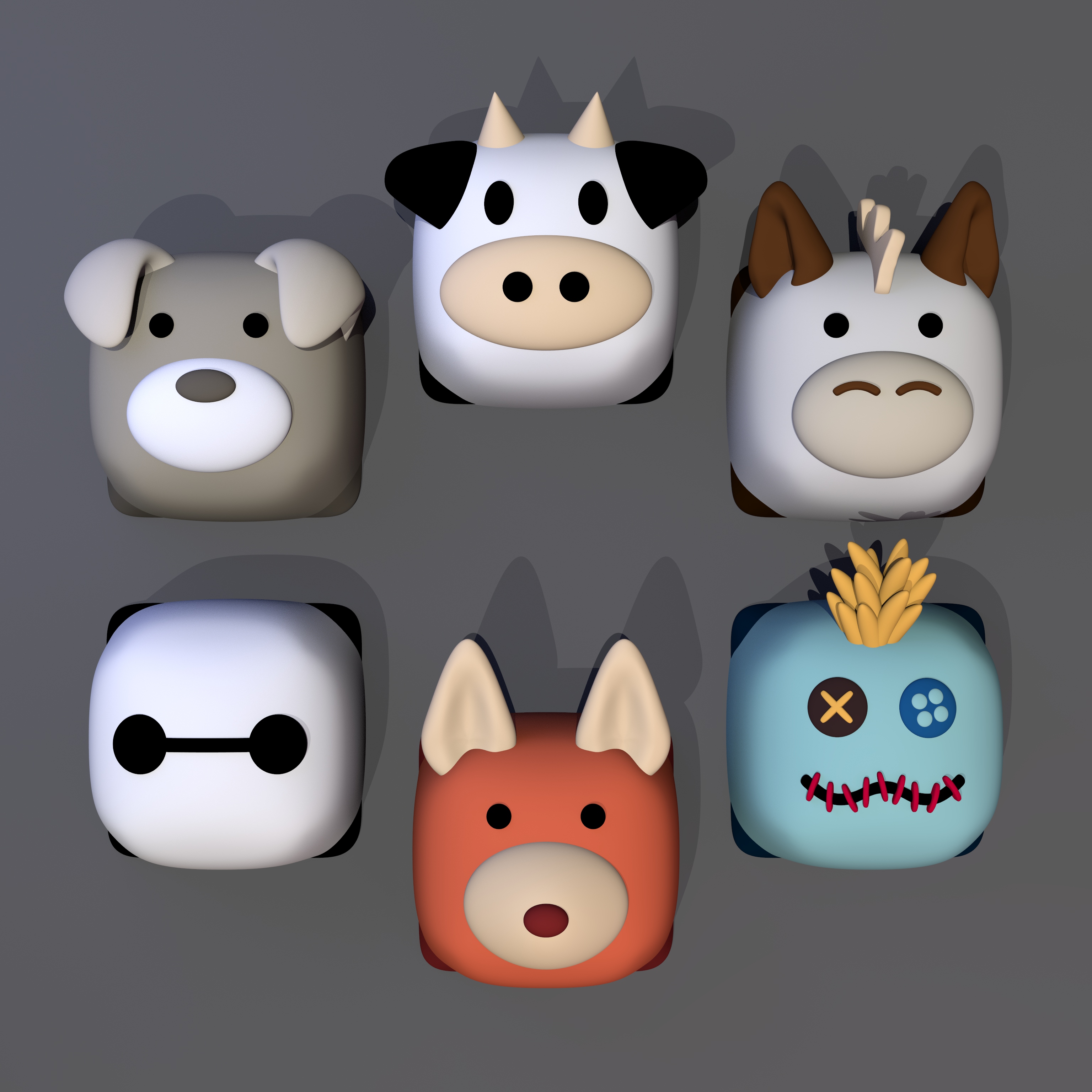 3D file PACK KEYCAPS OF CUBE ANIMAL - DIGITAL FILES FOR 3D PRINTING ...