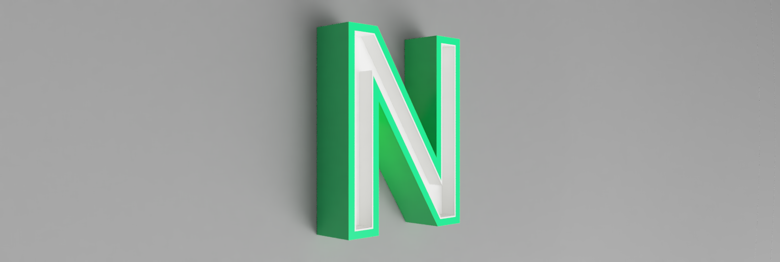 Free STL file Led sign letter N 🖼️ ・3D print model to download・Cults