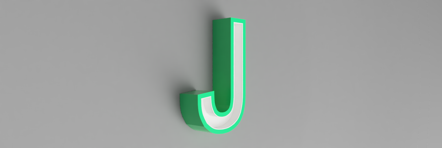 Free STL file Led sign letter J 🖼️ ・3D print design to download・Cults