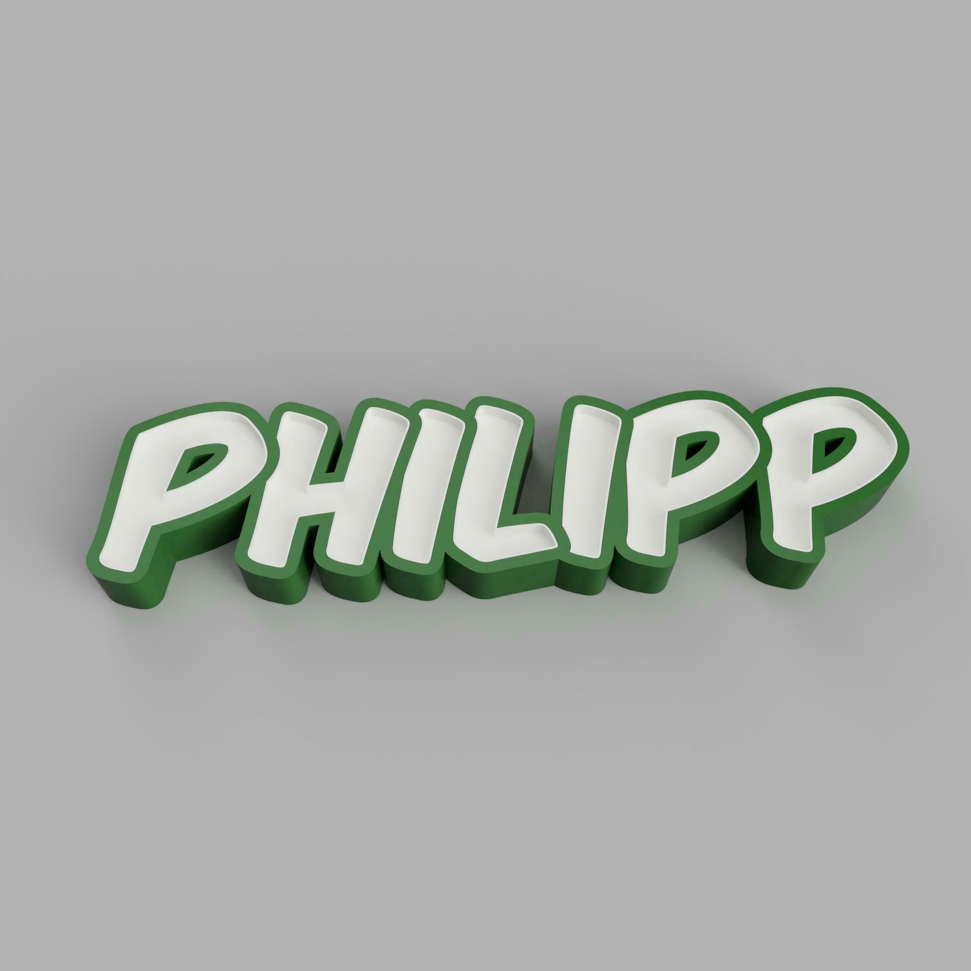 3D file PHILIPP - LED LAMP WITH NAME (NAMELED) 🔦 ・3D printable model to ...