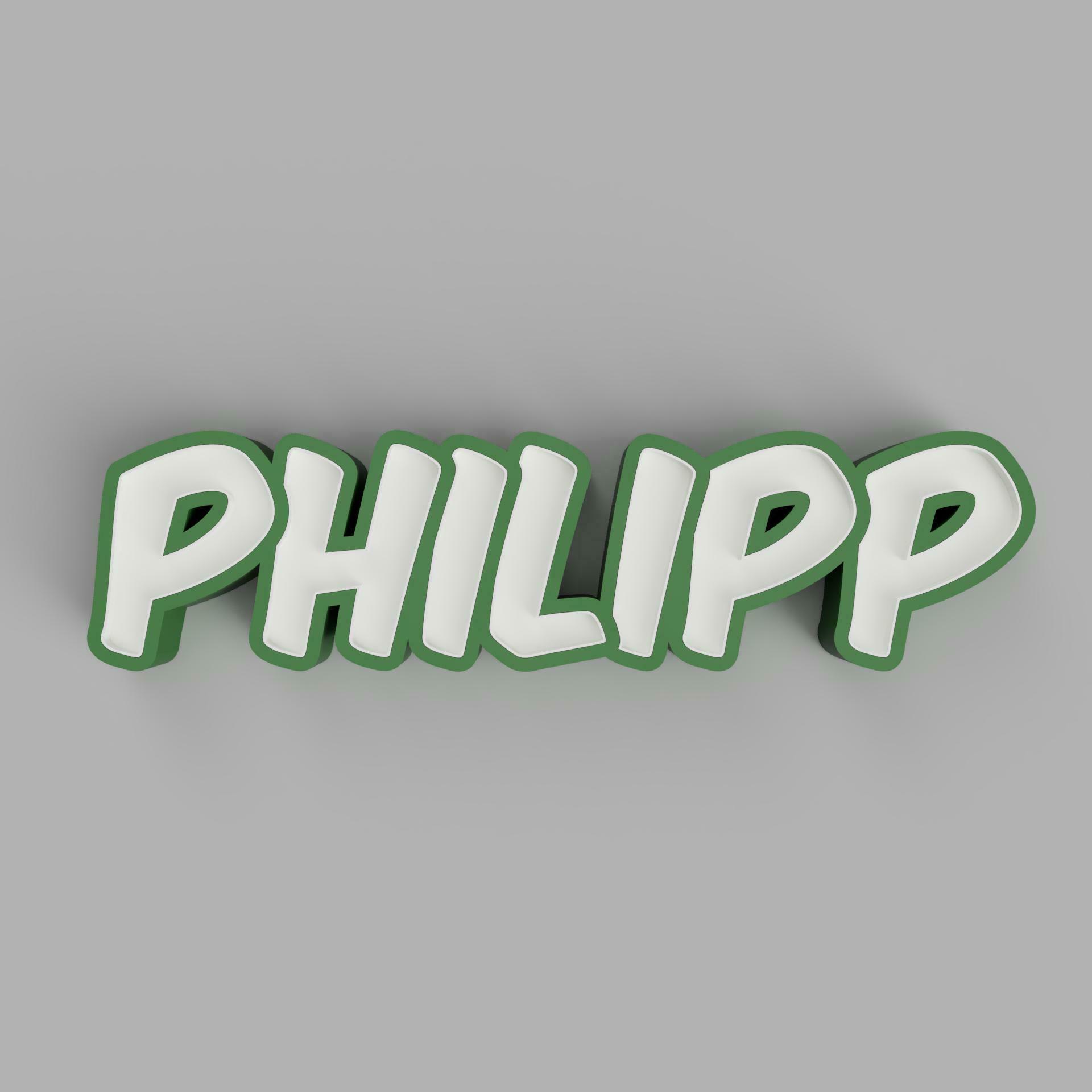 3D file PHILIPP - LED LAMP WITH NAME (NAMELED) 🔦 ・3D printable model to ...