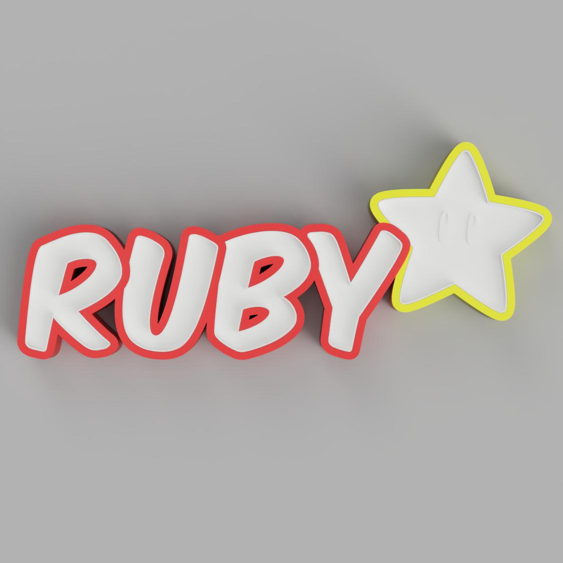 3D file NAMELED RUBY (WITH A STAR) - LED LAMP WITH NAME 💎 ・3D printing ...