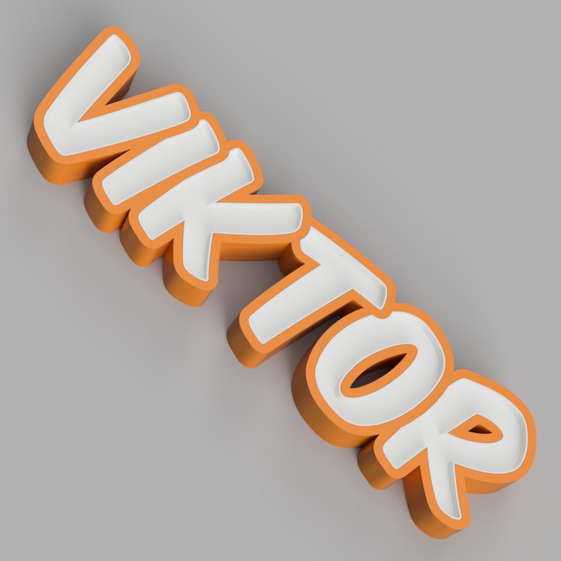 🔦 NAMELED VIKTOR - LÁMPARA LED CON NOMBRE・Archivo 3D para ・Cults