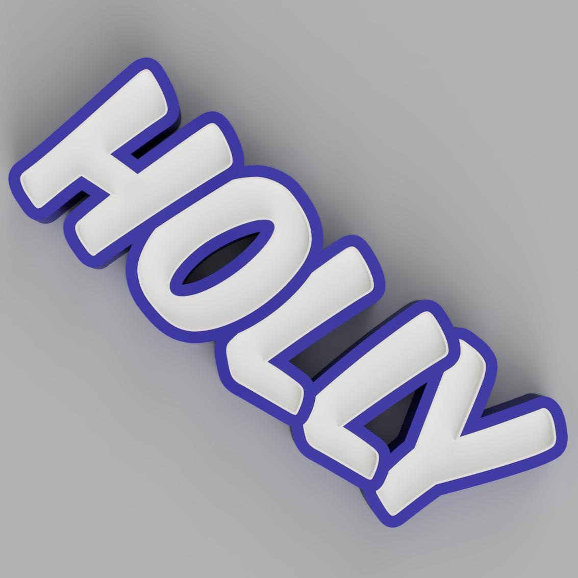 3D file NAMELED HOLLY - LED LAMP WITH NAME 🔦・3D print object to ...