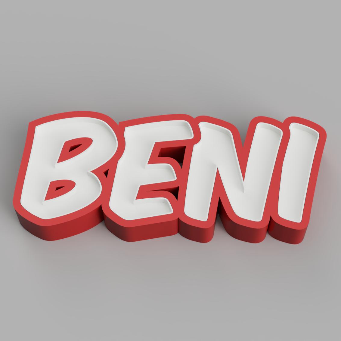 3D file NAMELED BENI - LED LAMP WITH NAME 🔦 ・Design to download and 3D ...