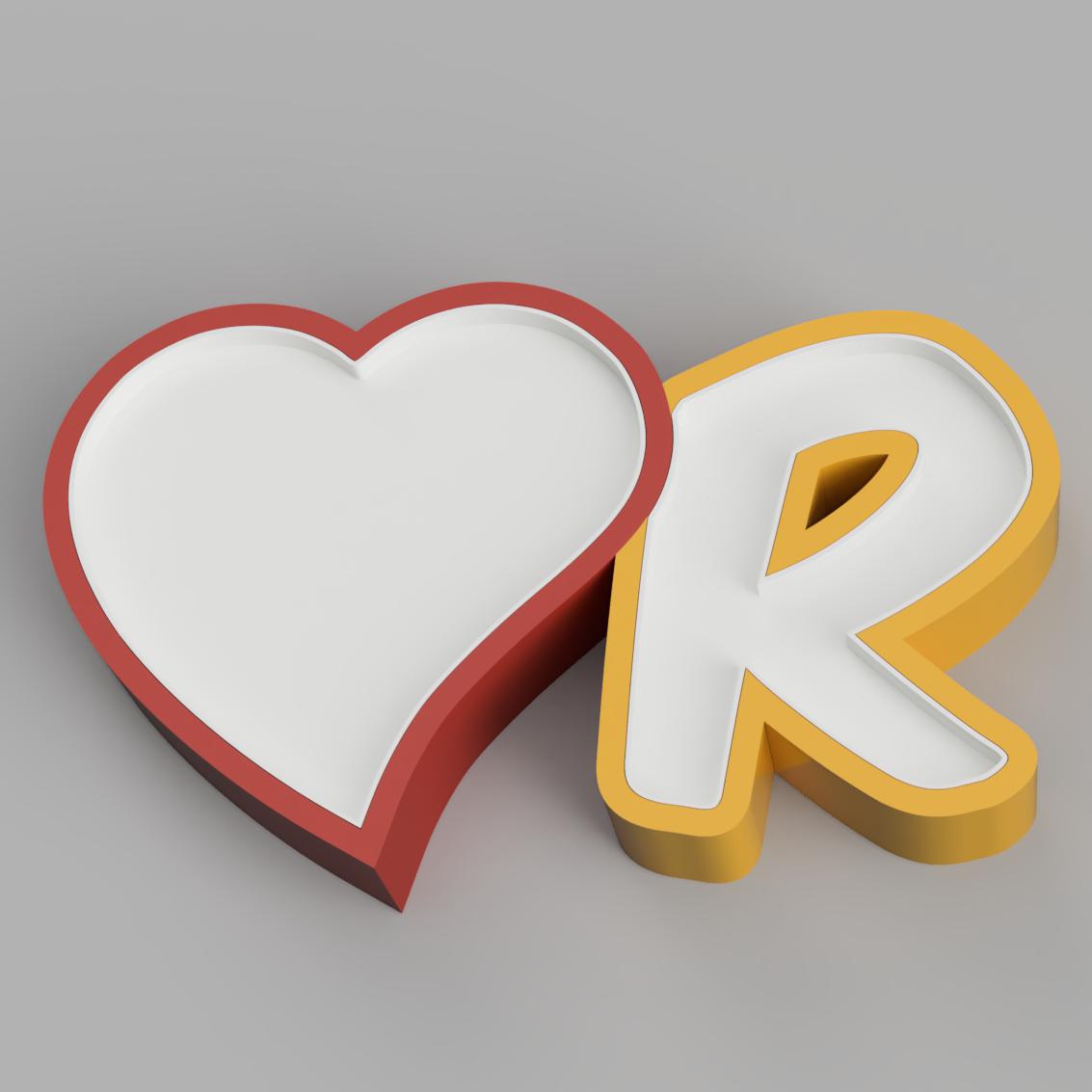 3D file NAMELED HEART R - LED LAMP WITH NAME 💜・Design to download and ...