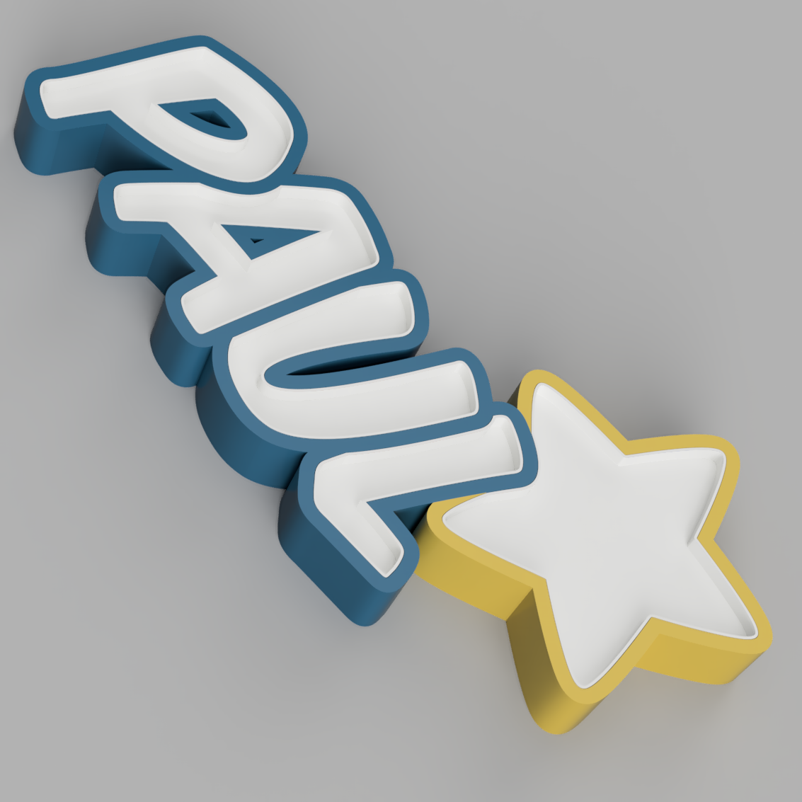 Fichier 3D NAMELED PAUL (WITH A STAR) - LAMPE À LED AVEC NOM ⭐・Modèle ...