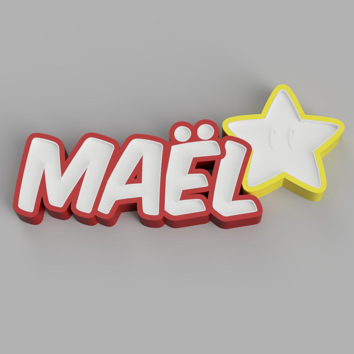3D file NAMELED MAËL (WITH STAR) - LED LAMP WITH NAME ⭐ ・3D print ...
