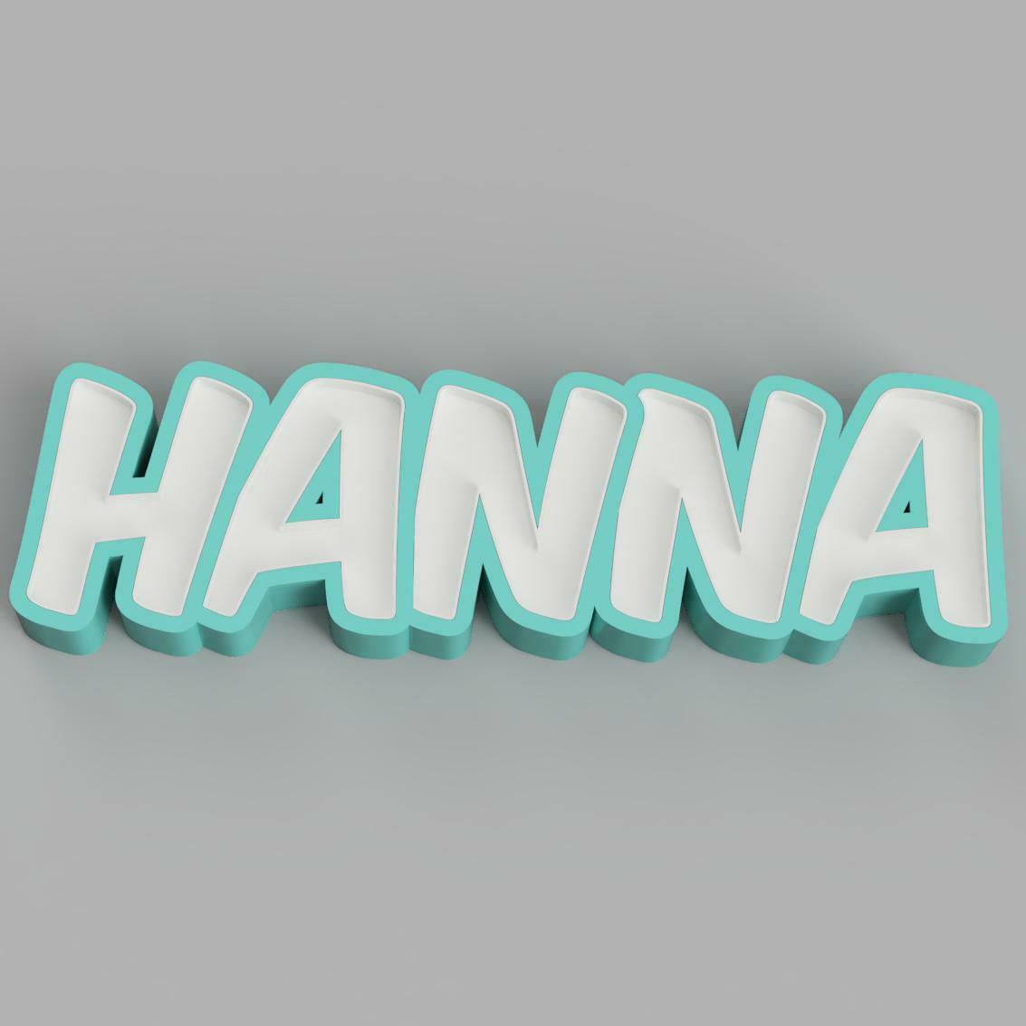 Fichier 3D NAMELED HANNA - LAMPE À LED AVEC NOM 🏠 ・Modèle imprimable en ...