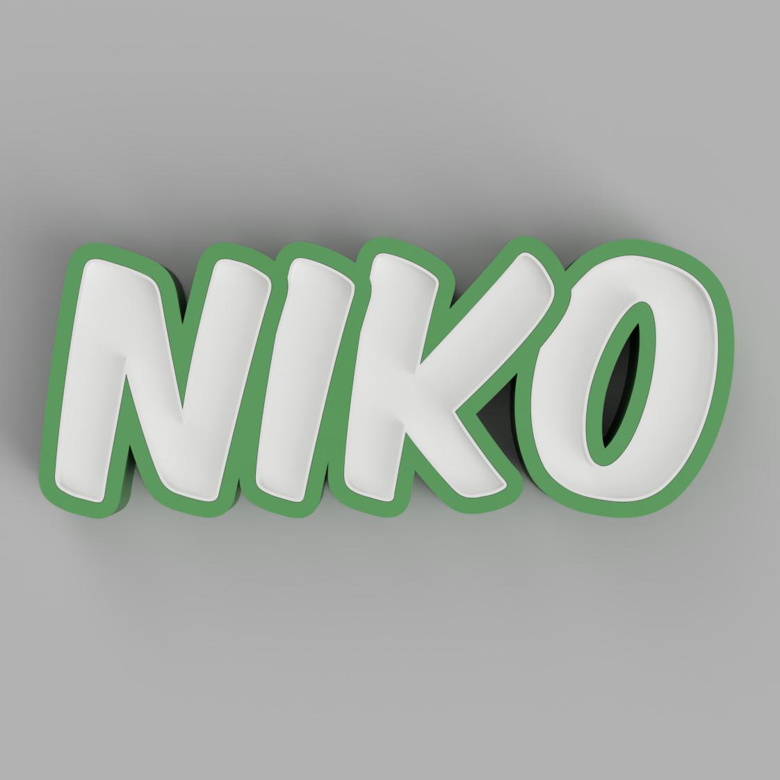 3D file NAMELED NIKO - LED LAMP WITH NAME 🔦 ・3D print model to download ...