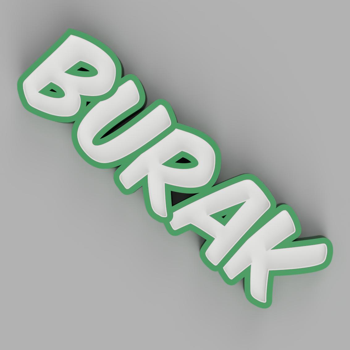 3D file NAMELED BURAK - LED LAMP WITH NAME 🔦・3D printer design to ...