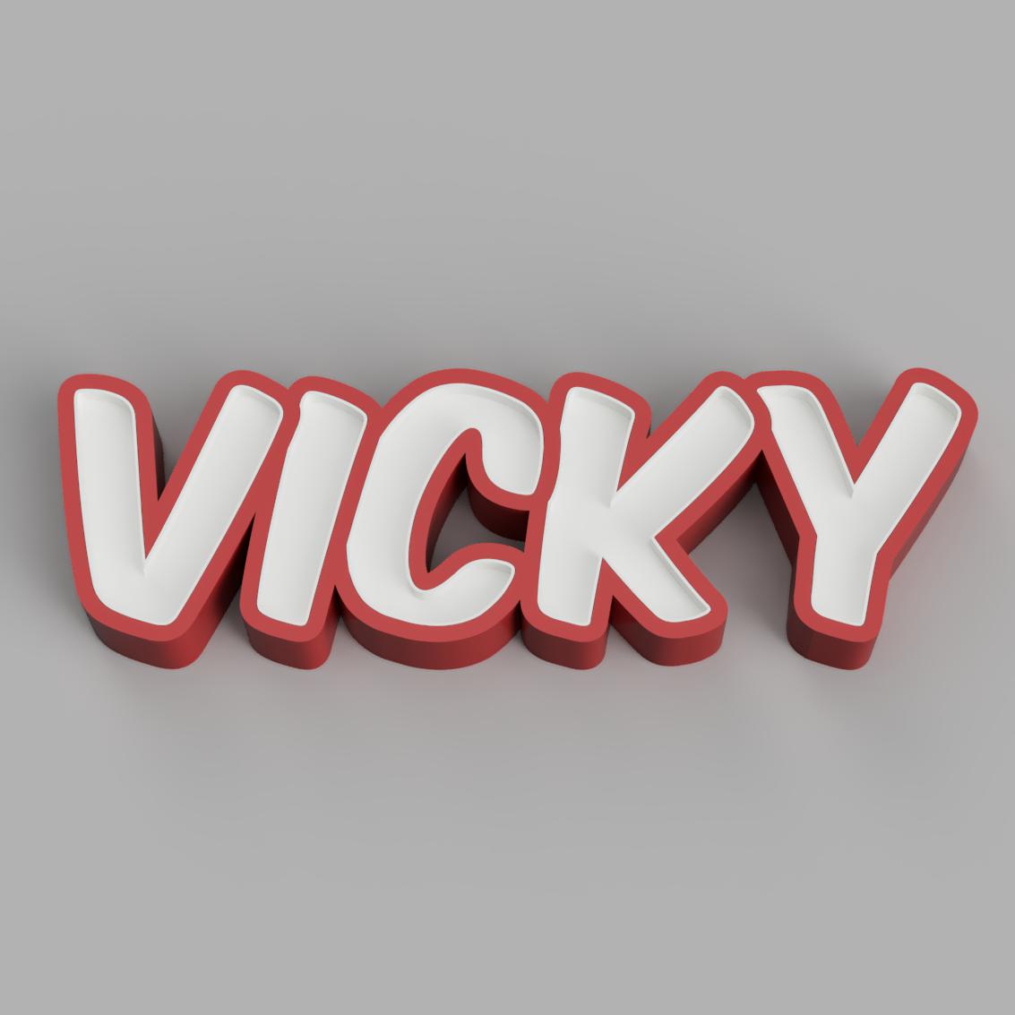 Archivo 3D NAMELED VICKY - LÁMPARA LED CON NOMBRE 🏠 ・Objeto imprimible ...