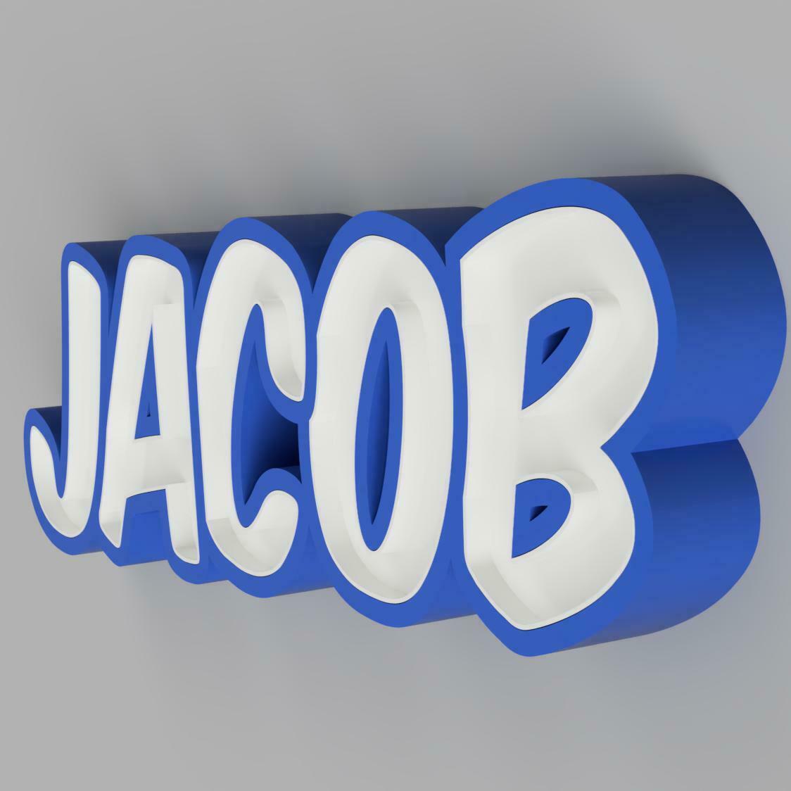 3D file NAMELED JACOB - LED LAMP WITH NAME 🔦 ・Template to download and ...