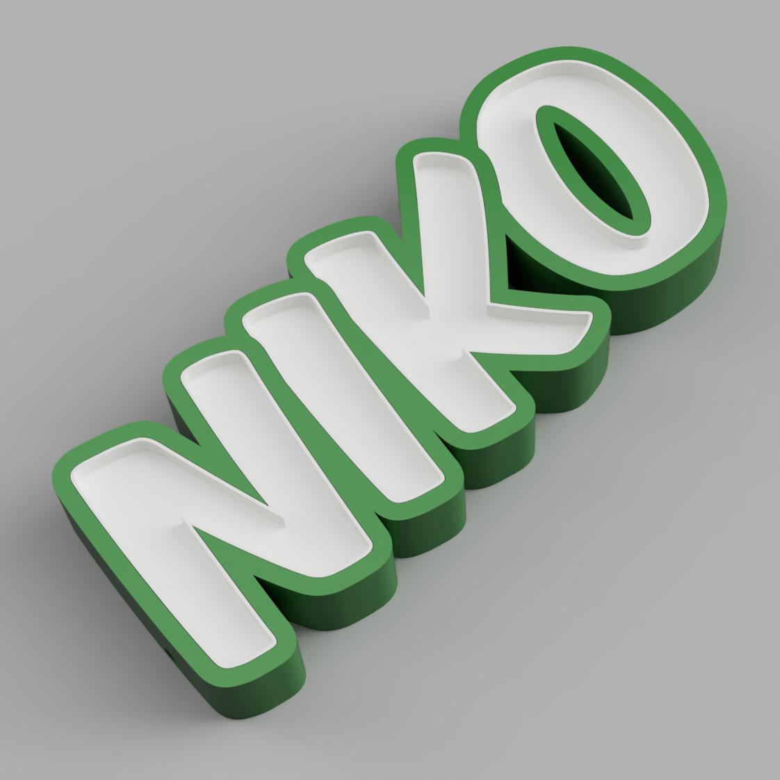 3D file NAMELED NIKO - LED LAMP WITH NAME 🔦 ・3D print model to download ...