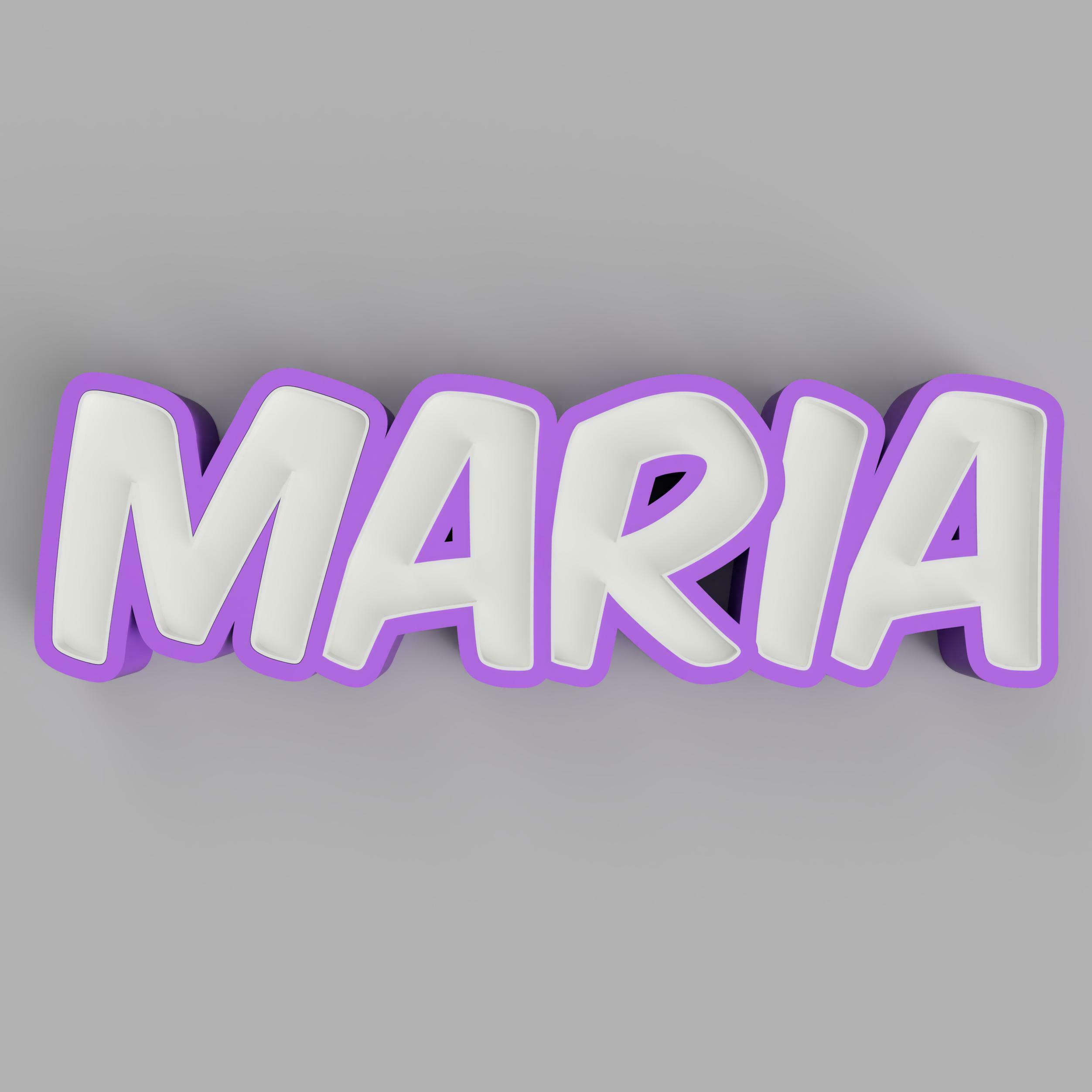 Archivo 3D NAMELED MARIA - LÁMPARA LED CON NOMBRE 🏠 ・Diseño para ...