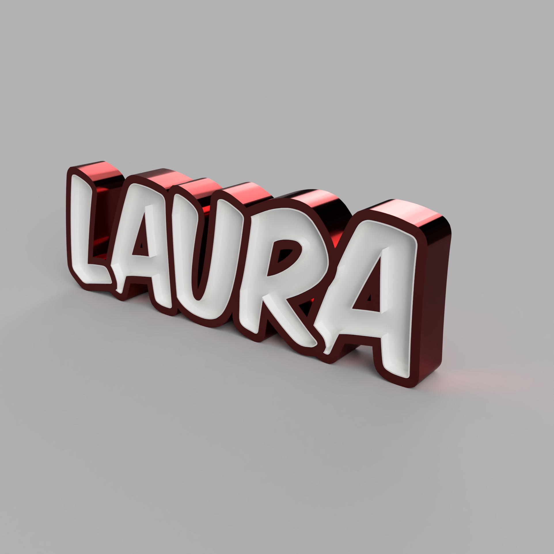 3D file LAURA - LED LAMP WITH NAME (NAMELED) 🔦 ・3D printing idea to ...