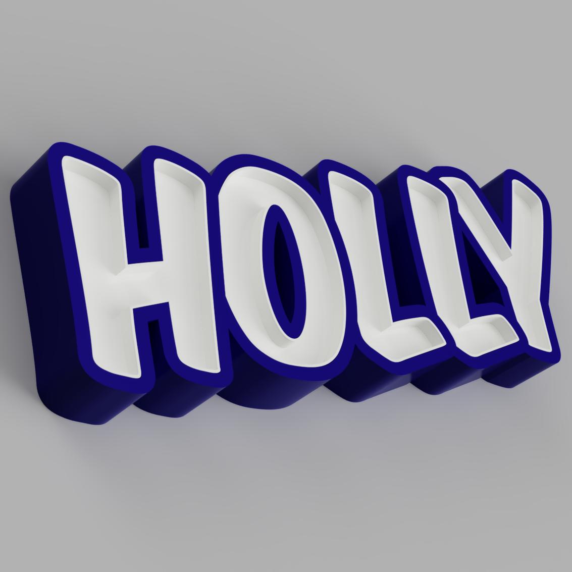 3D file NAMELED HOLLY - LED LAMP WITH NAME 🔦・3D print object to ...